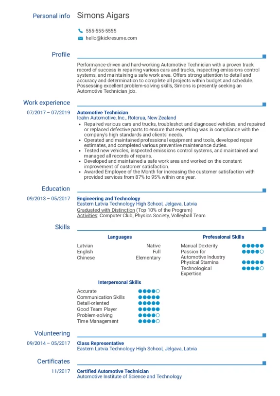 How to Create a Great Automotive Resume (+Resume Examples)